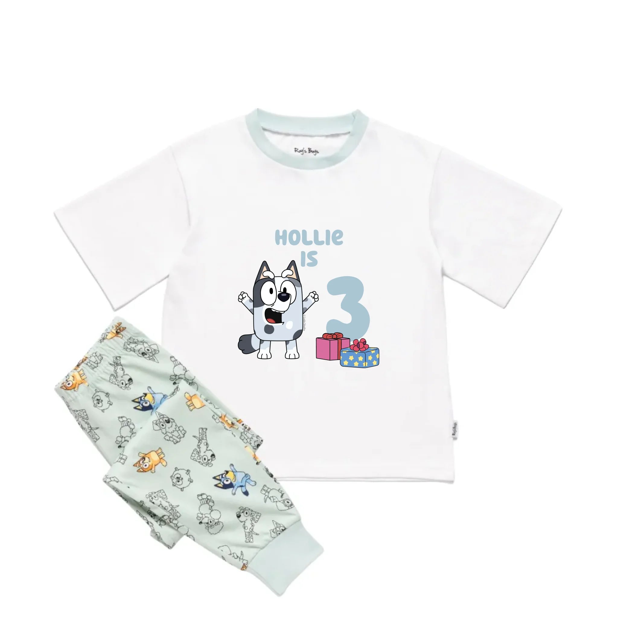 Personalised Bluey Birthday Name and Age Kids' Pyjamas | Roy's Boys